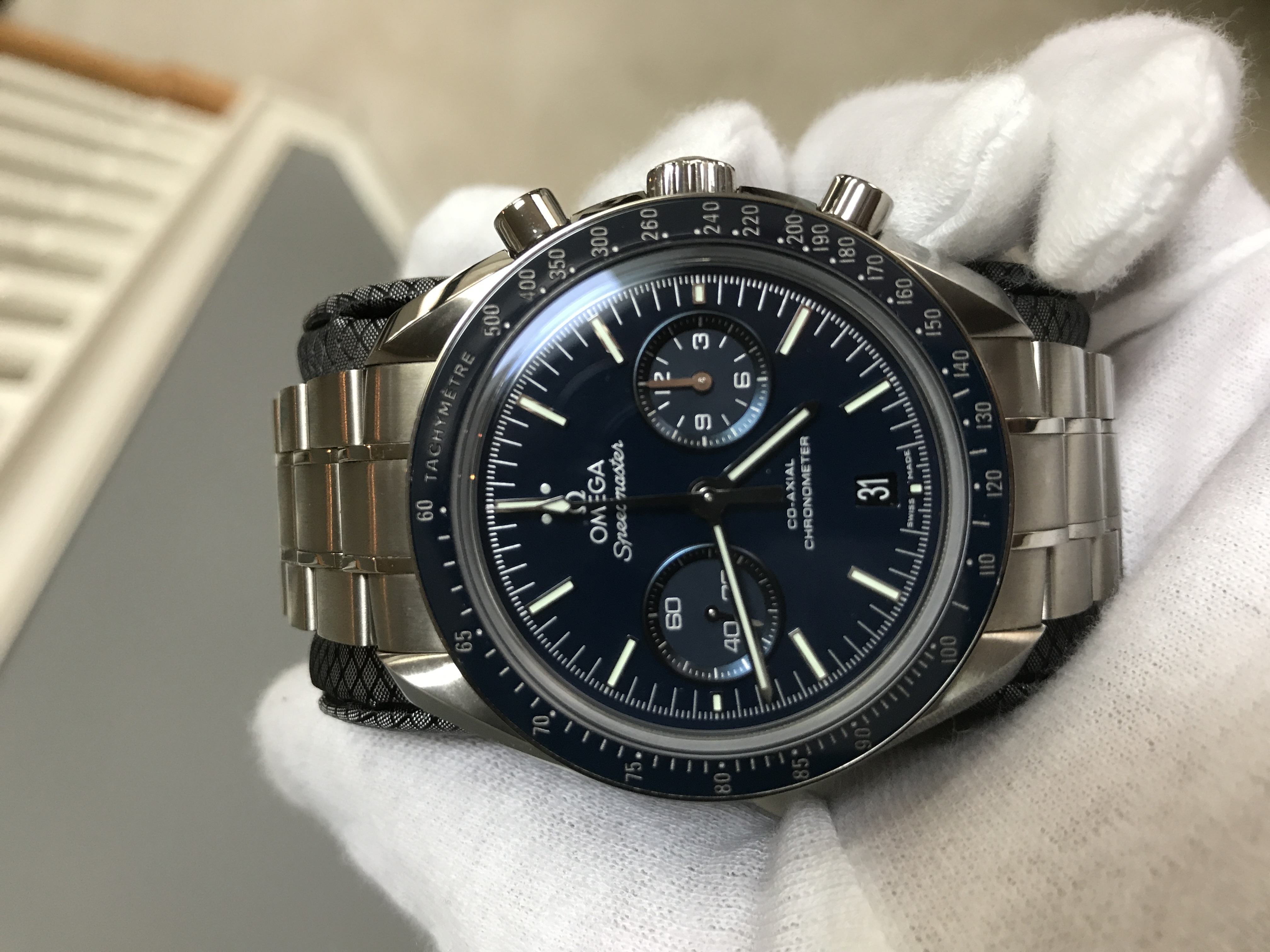 FS: Omega Speedmaster 9300 Titanium in Blue | WatchCharts Marketplace