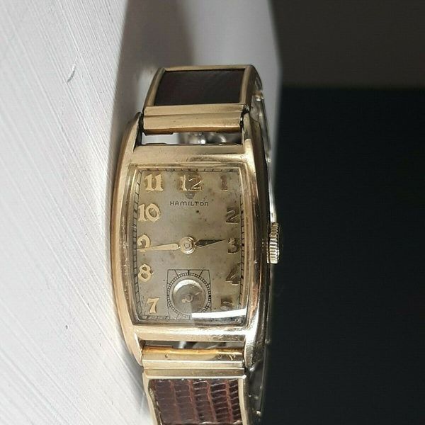 Vintage Hamilton mens watch "Alan" C.1942 grade 980 10k.g.f speidel ...