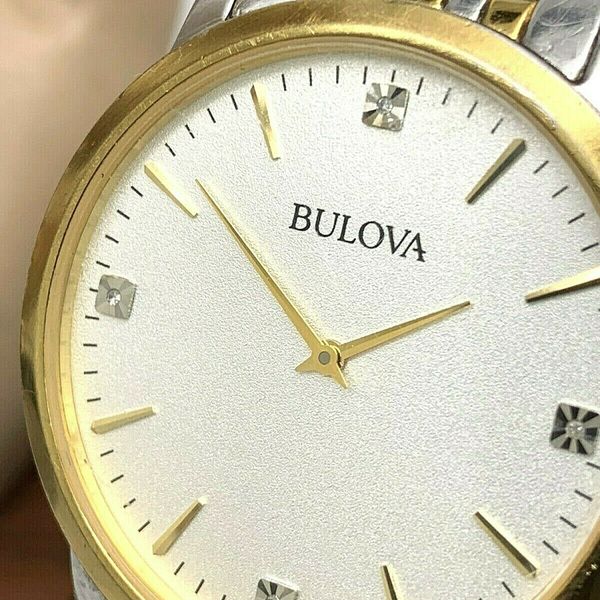 Bulova Men's Watch C935134 Diamond Accent Two Tone Stainless Steel ...