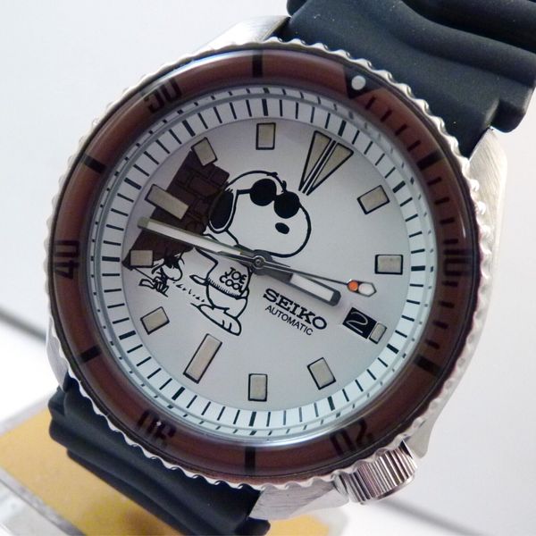 Seiko Ceramic Snoopy Joe Cool Woodstock Automatic Divers Date Watch ...