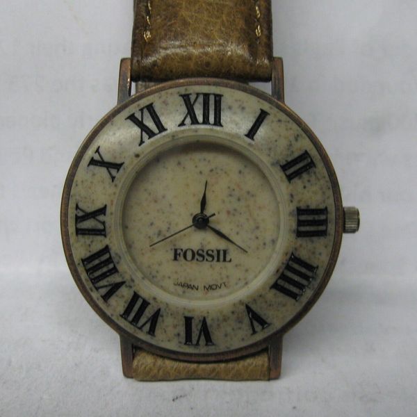 NEW IN BOX Fossil Mens Watch Stone Dial Bezel Roman Numeral 36mm Case ...