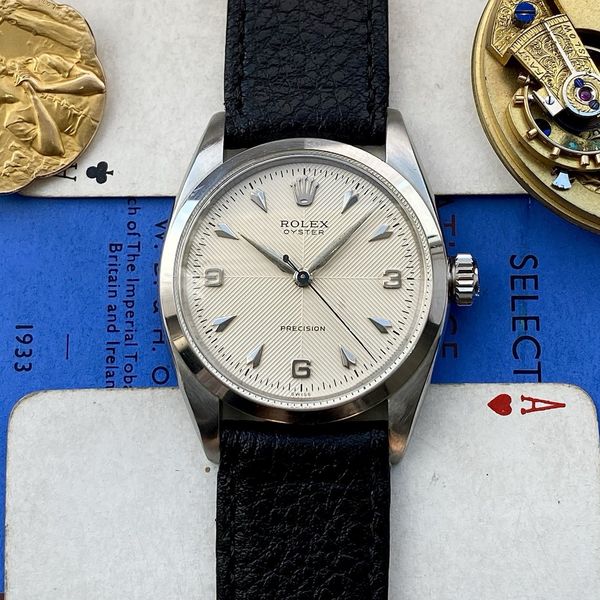 1956 Rolex Oyster Precision Arabic 369 Explorer Chevron dial ref 6422 ...