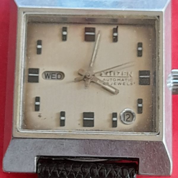 Citizen Square Custom 4-720946Y Day Date Automatic 25 Jewels Mens Watch ...