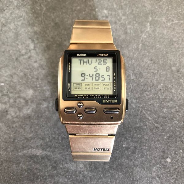 Vintage Retro Classic 90s Casio Hotbiz DB-2000 Gold Digital Watch Not ...