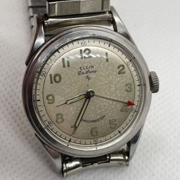 Vintage Elgin Men’s Military Style Wristwatch Watch *Runs* Lot #30 ...