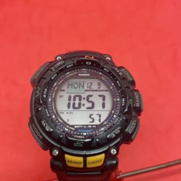 Casio PAG-240 Pathfinder Digital Solar Watch Triple Sensor Rare ...