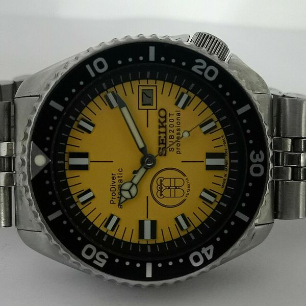 SEIKO DIVER 7002-7000 PRODIVER YELLOW SUB200T DIAL MOD AUTOMATIC WATCH ...