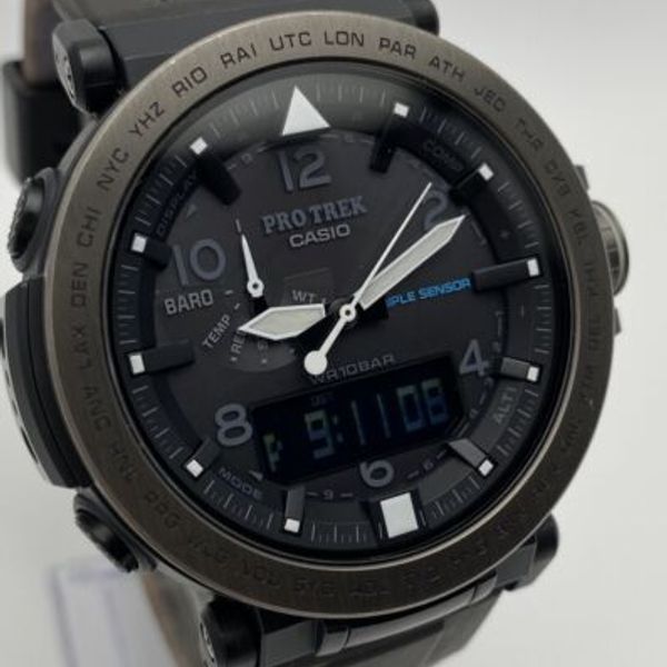 Casio Pro Trek Tough Solar PRG-650Y Black Triple Sensor Menâ s Watch ...