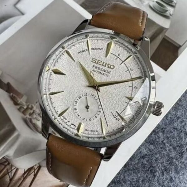 Seiko Men’s White Face Watch Leather Band | WatchCharts Marketplace