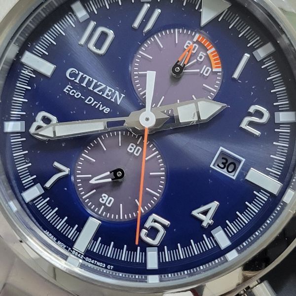 NEWâ Citizen Eco-Drive Chronograph Blue Date Dial Steel Men's Watch ...