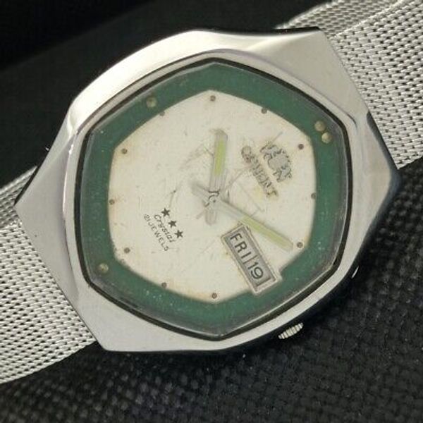 OLD ORIENT CRYSTAL AUTOMATIC 46941 JAPAN MENS ORIGINAL DIAL WATCH 584b ...