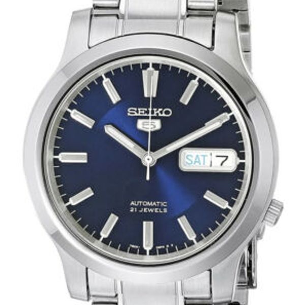 Seiko 5 Men's SNK793 Automatic Stainless Steel Watch with Blue Dial ...