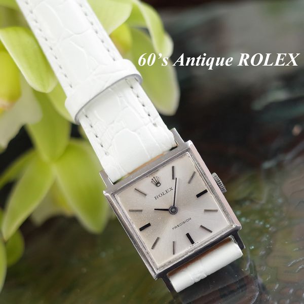 Rolex 2611 square square women's 1966 SS new leather belt (color ...