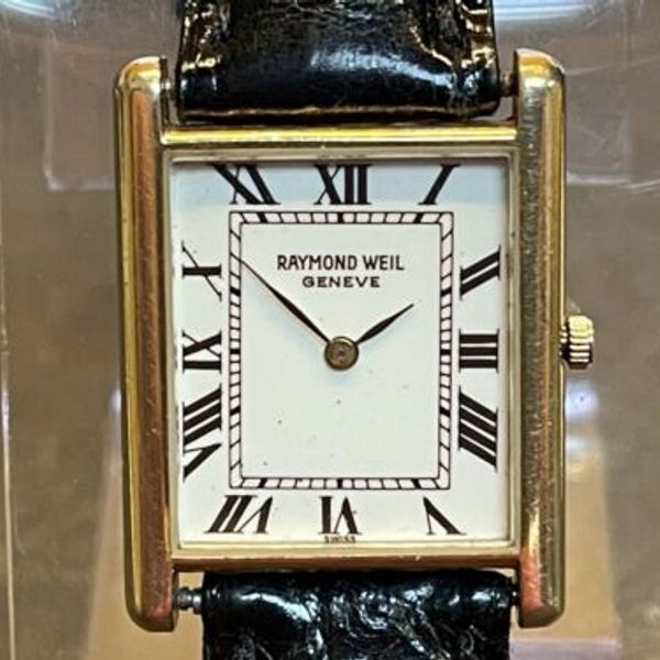 RAYMOND WEIL 18K Electroplated Women's "TANK" Quartz Watch Model 5767 ...