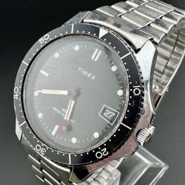 Working Vintage 1980’s Timex Red Dot Diver Mechanical Mens Watch S2 ...