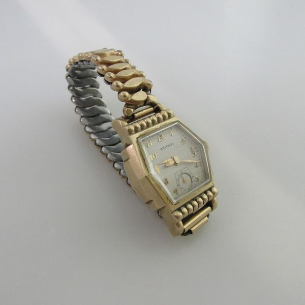 Vintage Benrus Mens Rolled Gold Watch Original Band Art Deco Look Needs ...