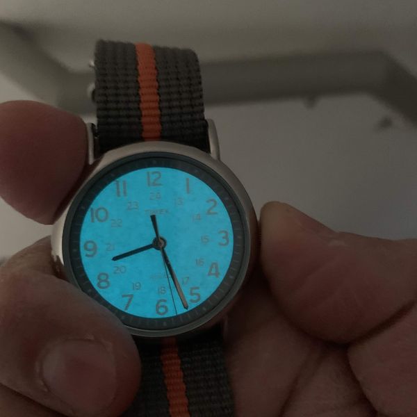 [WTS] Timex T2N649KW Weekender Gray Dial Watch with Gray/Orange NATO ...