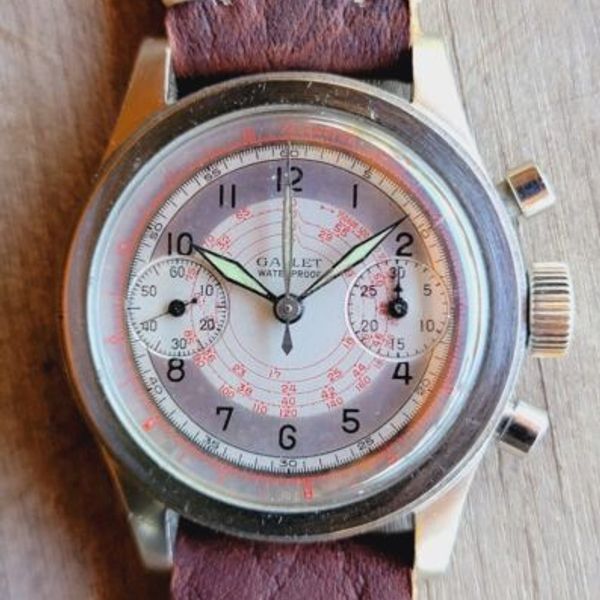 Gallet Multichron 30M Clamshell Chronograph Snail Dial Venus 150 ...