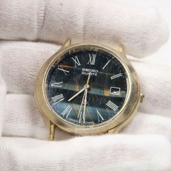 Vintage RARE SEIKO QUARTZ 0842-7000 TIGERS EYE DIAL Watch JAPAN ...