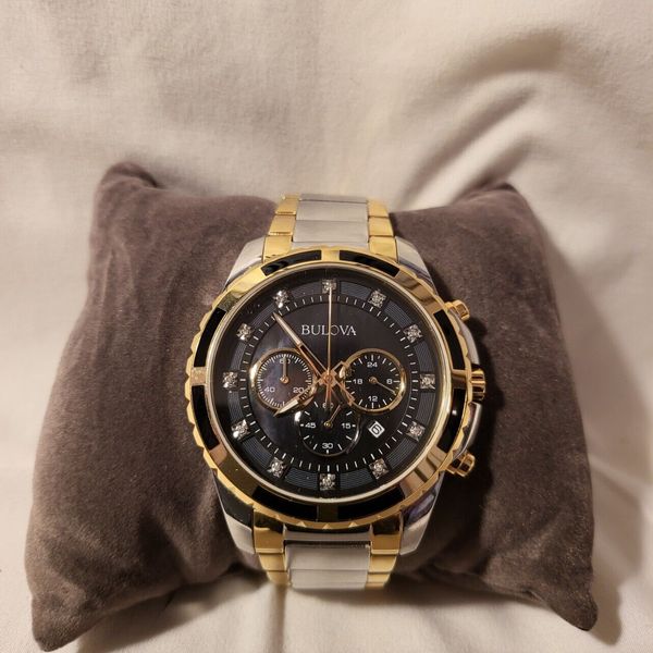 Bulova Men's Black Diamond Chronograph Watch - 98D132 | WatchCharts ...