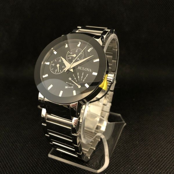 Bulova Black Dial Stainless Steel Men's Watch 96C105 | WatchCharts ...