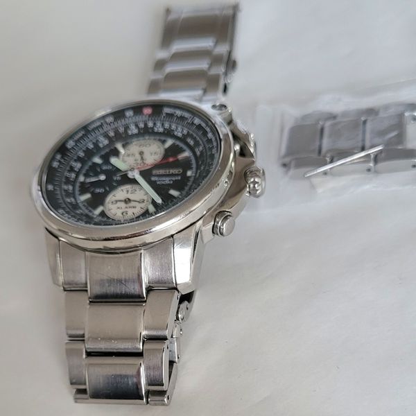 SEIKO Flightmaster 7T62-0HM0 Chronograph Quartz Men Pilot Watch ...