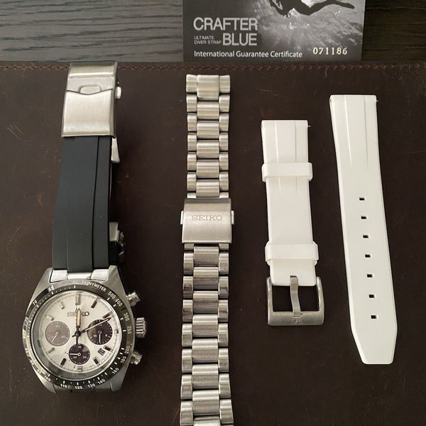 Seiko Men's Prospex Speedtimer SSC813 Watch White Dial, Stainless Steel ...