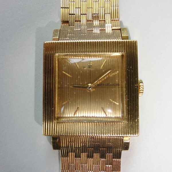 Jaeger-leCoultre Watch 18k 750 Gold Case and Strap Vintage Tank Mens ...