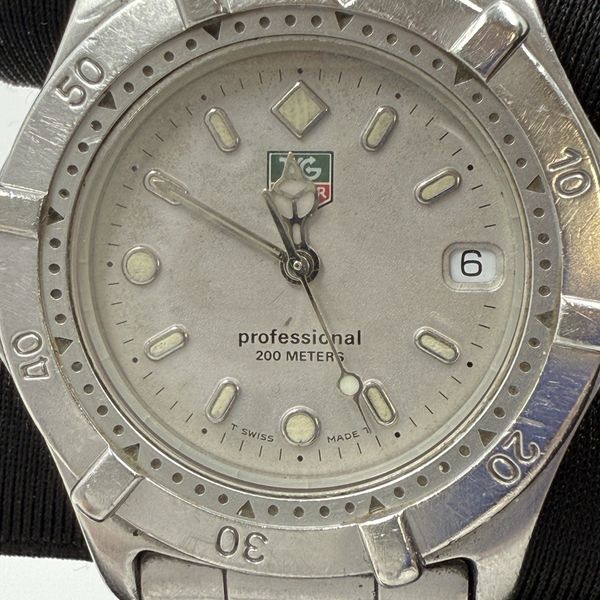 TAG HEUER PROFESSIONAL WE1211-R QAURTZ DATE SILVER DIAL WATCH WORKING ...