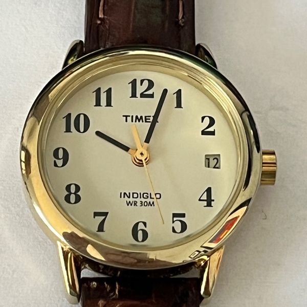 Working Timex Indiglo Brown band Wristwatch L2 wr 30m New Battery ...