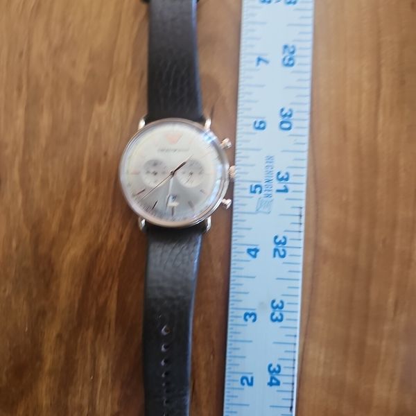 Emporio Armani Men's Watch AR11106 Quartz Chronograph Brown Leather ...