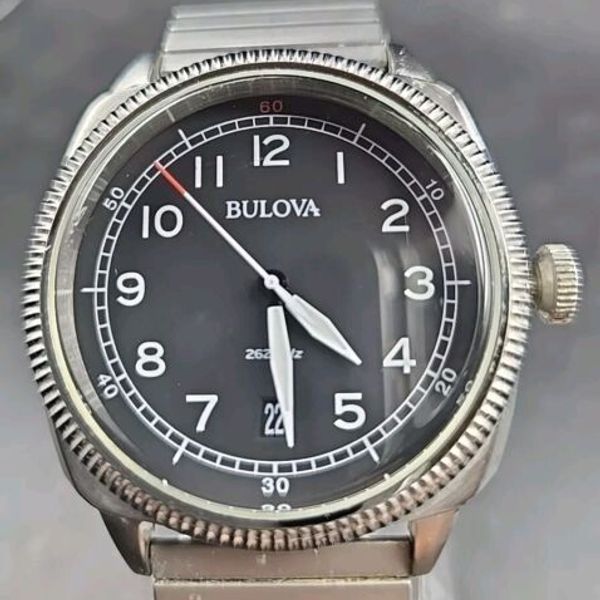 Bulova 96B230 Military Black Dial Stainless Steel Mens watch C877851 ...