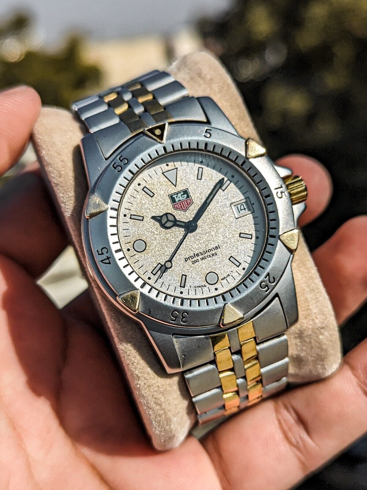 Vintage Rare TAG HEUER PROFESSIONAL 1500 SERIES Two Tone 955.706G 200M ...