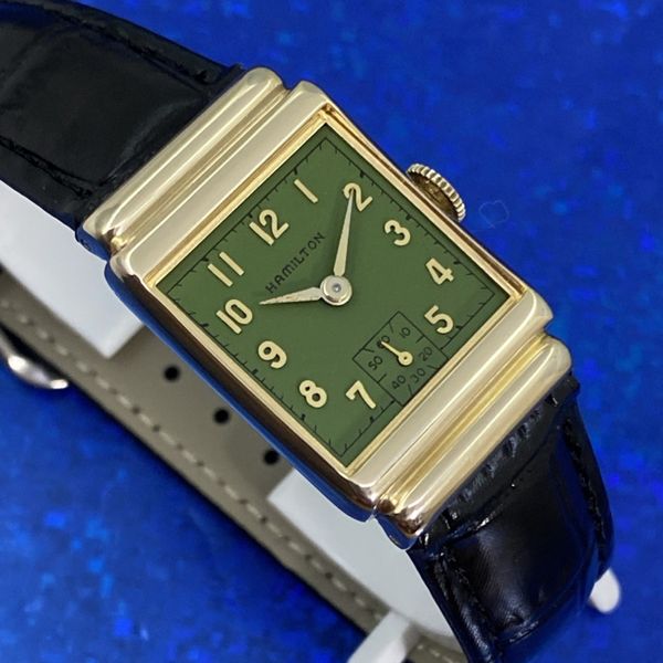 Vintage 1941 Mans HAMILTON HAYDEN Military Green Dial Fully Serviced ...