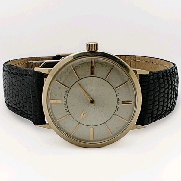 14k Solid Yellow Gold Men's Longines 19A Mystery Dial Automatic Wrist ...