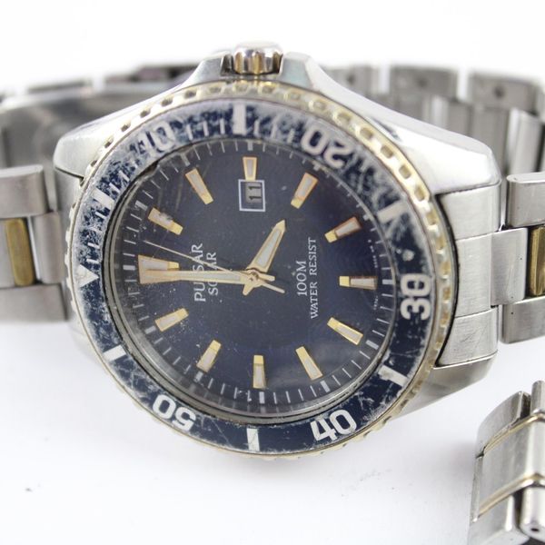 Assorted Solar & Kinetic Watches Rechargeable Quartz Seiko Pulsar ...