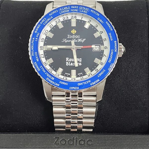 NEW Zodiac Rowing Blazers Automatic Super Sea Wolf GMT Ltd. Ed. Watch ...