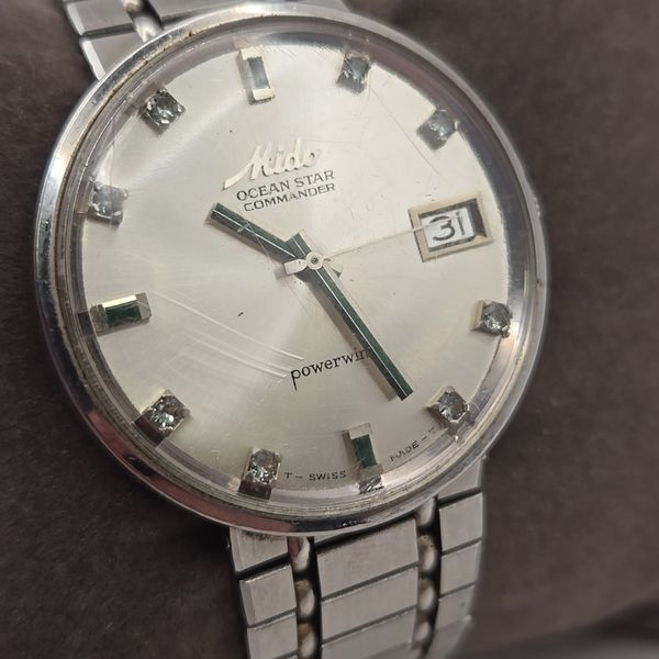 Vintage Mido Ocean Star Commander "Powerwind" 37mm Men's Wristwatch ...