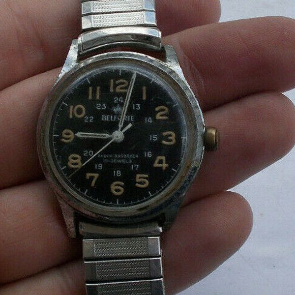 RARE Vintage Wind Up Swiss Men's Watch Belforte 17 Jewels Automatic ...