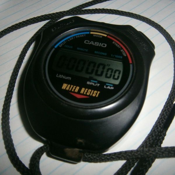 CASIO DIGITAL STOPWATCH HS-5 WATER RESIST - SPLIT LAP COACHING SPORTS ...