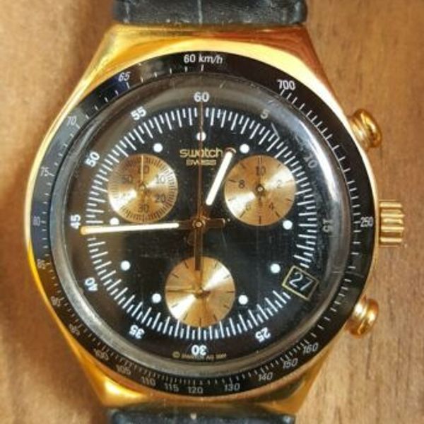 Vintage 1998 Swatch Goldfinger (YCG401) James Bond 007 Series Chronograph Watch | WatchCharts ...