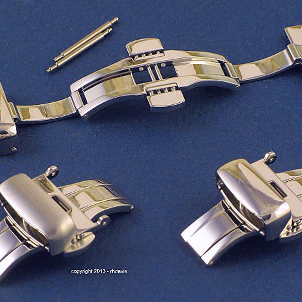 Deployant Clasps 16, 18, 20 and 22 mm Stainless Steel + 18 mm Yellow ...