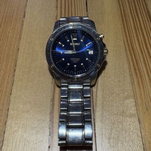 Vintage Classic Mens SIEKO 6A32-00B0 Perpetual Calendar - Blue Face ...