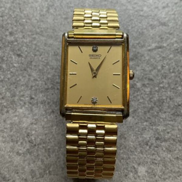 Vintage Seiko Tank Style Watch Men Gold Tone Case 6530-5079 Diamond Accent B-E | WatchCharts ...