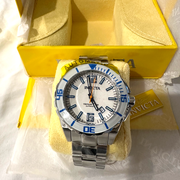 Invicta Pro Diver 34515 Automatic Men's 50mm Tritium Ice Blue Watch ...