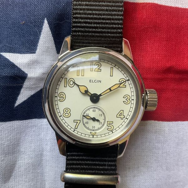 WW2 ELGIN 556 MILITARY SUB SECOND WITH NEW MILITARY CASE & VINTAGE ...