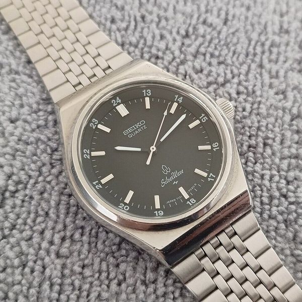 NICE & RARE VINTAGE SEIKO SILVER WAVE 7121-7020 QUARTZ GENT SIZE JDM ...