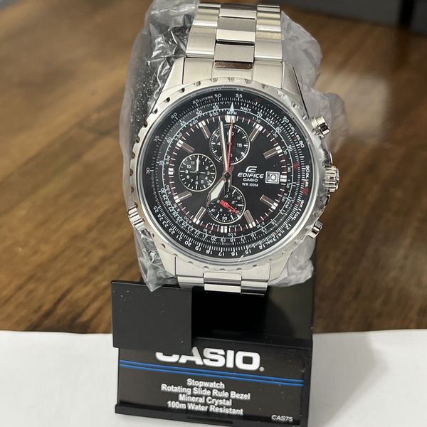 Casio EDIFICE Flight Computer Chronograph Stainless Men's Watch - EF ...