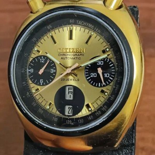 Vintage CITIZEN Bullhead 67-9020 Brad Pitt Chronograph Automatic Cal ...