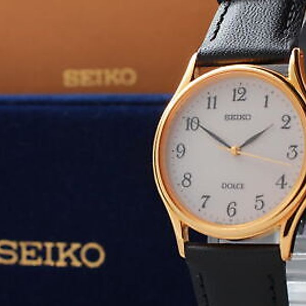 [N MINT in Box] Seiko Dolce 8J41-6100 SACM036 Gold HAQ Quartz Mens ...